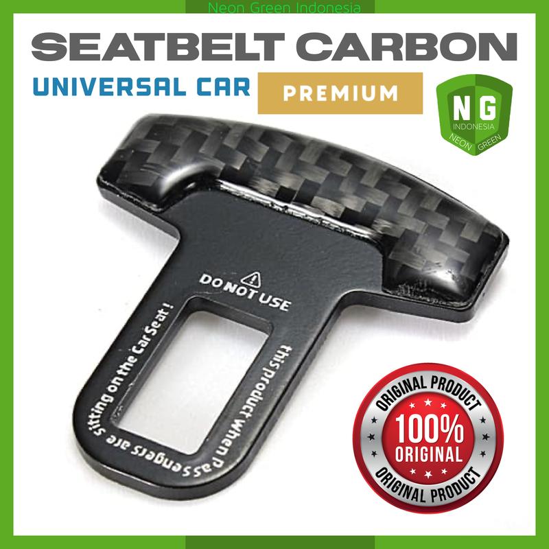 COLOKAN SEATBELT MOBIL CARBON Seat belt Safety Buckle Alarm Stopper ...