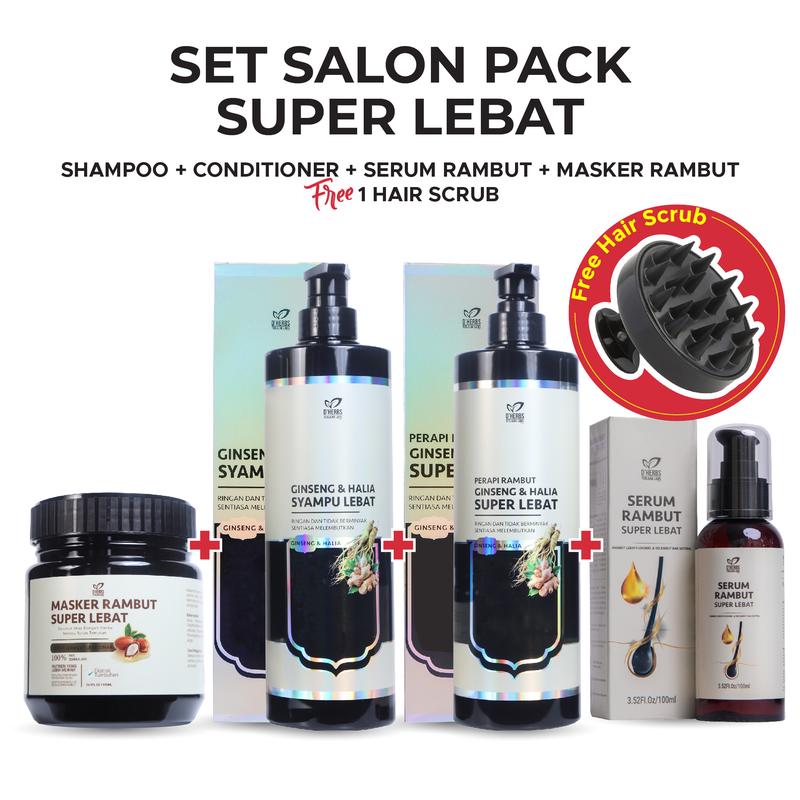 DHERBS SET RAMBUT SUPER LEBAT SALON PACK (Beli Set Lengkap Percuma ...