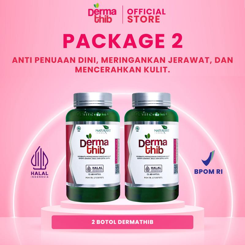 Bundling 2 Botol Dermathib Suplemen Obat Jerawat dan Bekas Jerawat ...