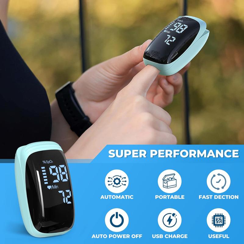 Rechargeable OximeterFinger Clip Heart Rate MonitorHeartbeatPulseOxygen ...
