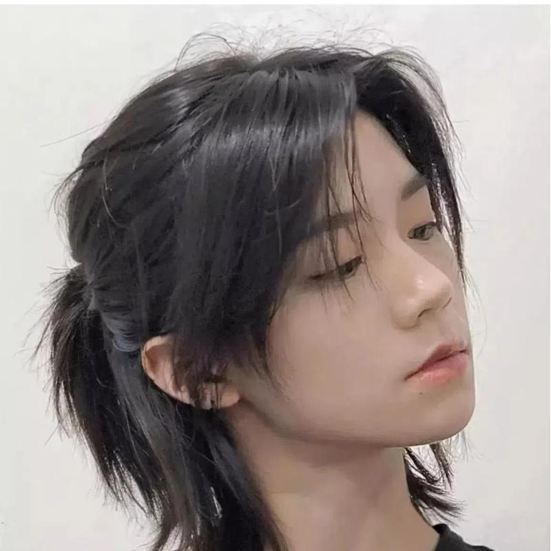 SS24 Rambut Palsu Lelaki, Gaya Ekor Serigala, Kepala Mullet Jepun ...
