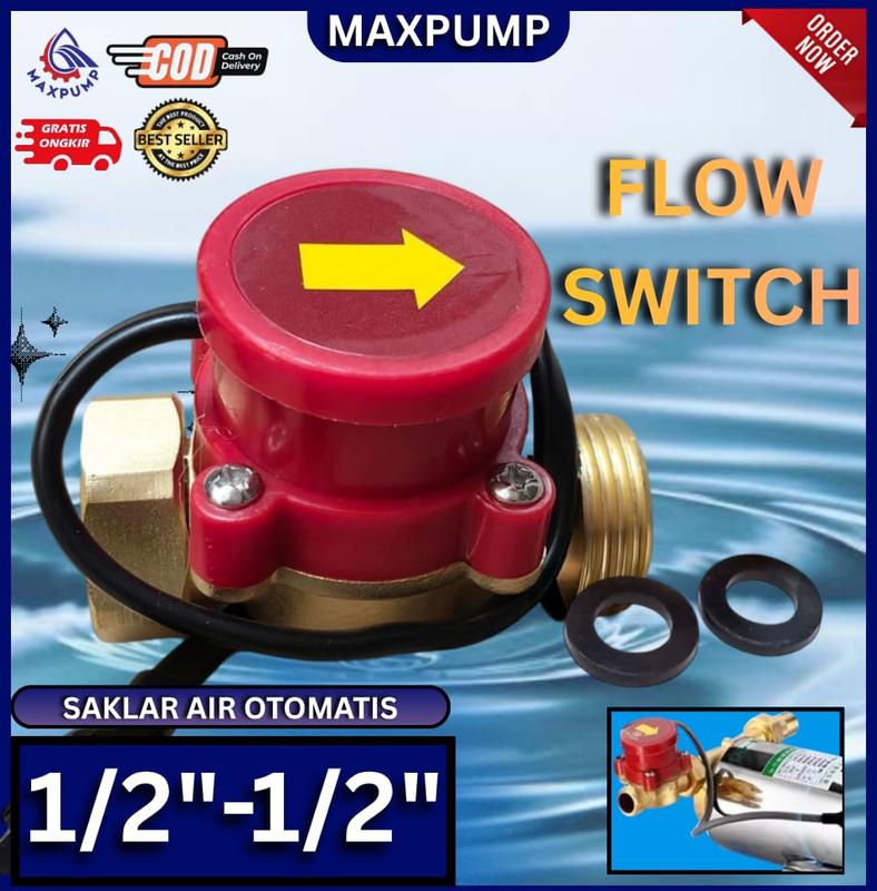 MAXPUMP 1/2-1/2 Terbaru Water Flow Switch Saklar Otomatis Pompa Air ...