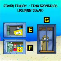 Jual poster jendela krusty krab - stiker tembok kamar - stiker ...