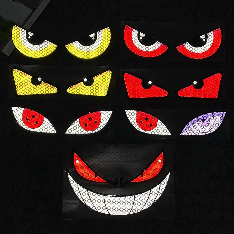 Hight vinyl Reflective scratch Demon Eyes Sticker Decor Motorcycle ...
