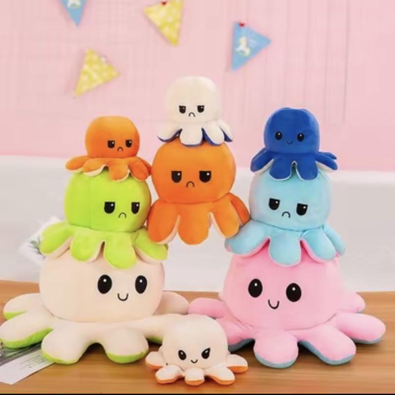 【Fulisa】20CM*10CM Reversible Stuffed Octopus Doll Soft Simulation ...
