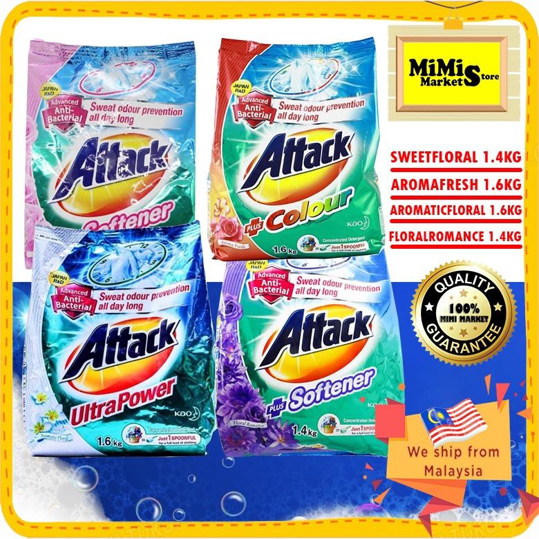 Attack Detergent Powder Plus Softener / Sabun Serbuk / 14kg/1.6kg ...