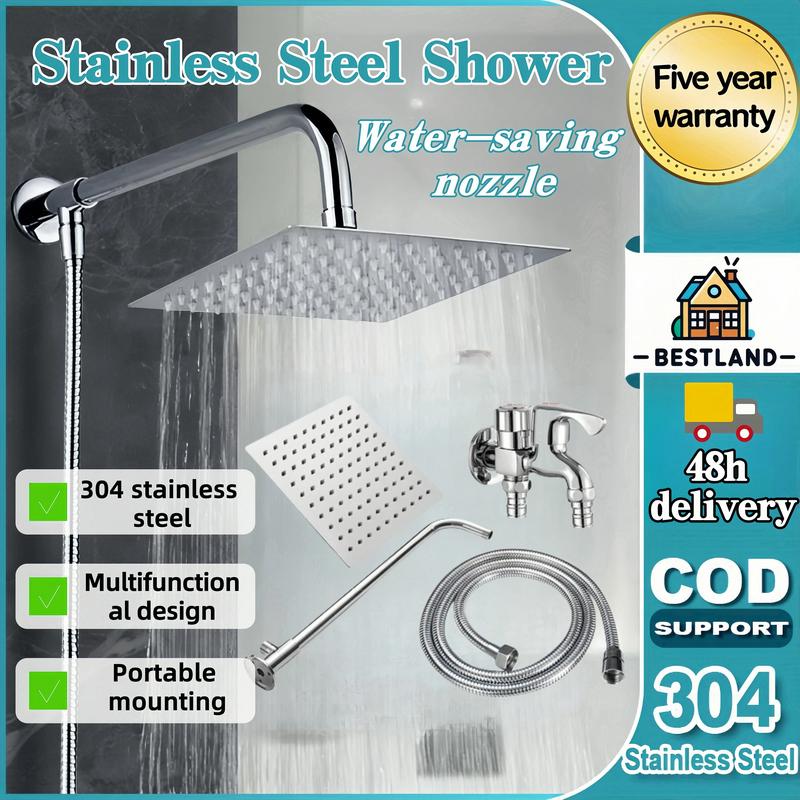 Stainless Steel 304 Square Shower Set Square Overheaded Rain - TikTok ...