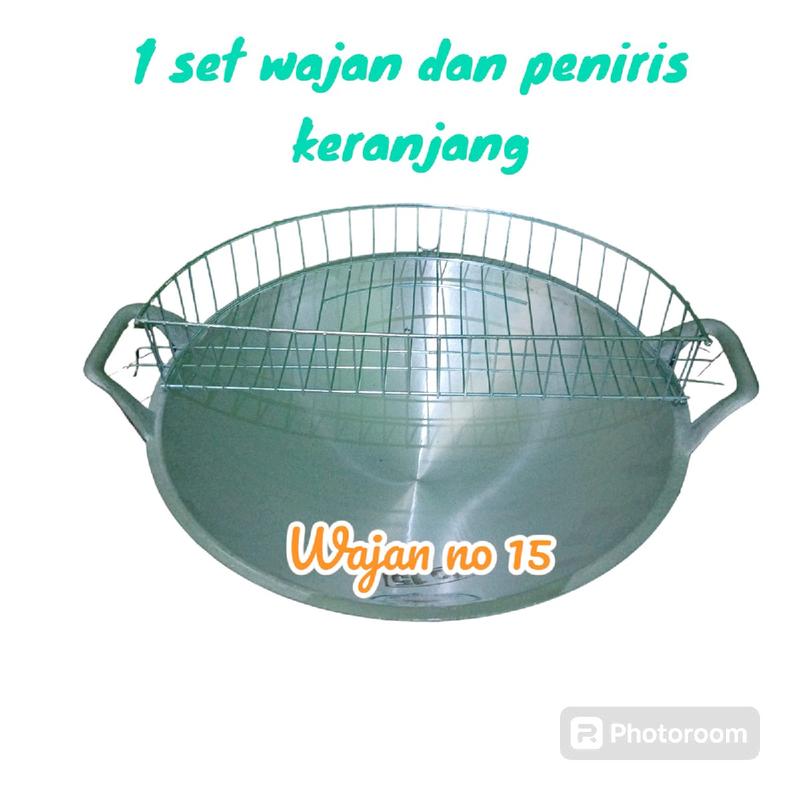 1set wajan dan peniris keranjang/peniris minyak untuk di wajan - Shop ...