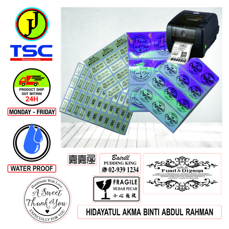 Pelekat Nama Sticker Nama Kalis Air Label Buku Latihan Label - TikTok ...