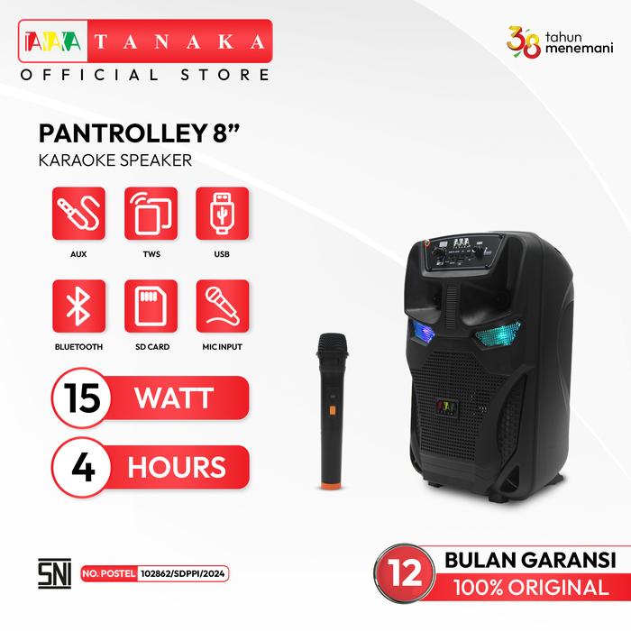 Promo TANAKA Pantrolley Speaker Trolley Portable 8 Inch Bluetooth ...