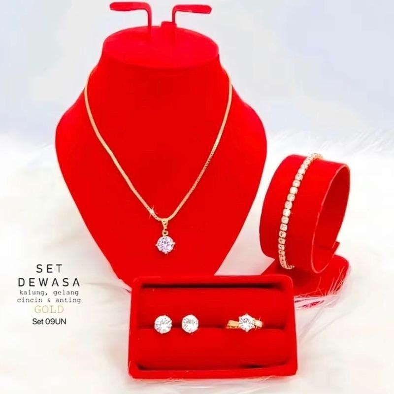 SET PERHIASAN SERUT AZ TITANIUM GOLD WANITA DEWASA KEKINIAN - Shop ...