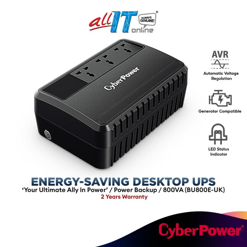 CyberPower BU800E 800VA / 400W Desktop UPS | AVR | Energy Saving ...