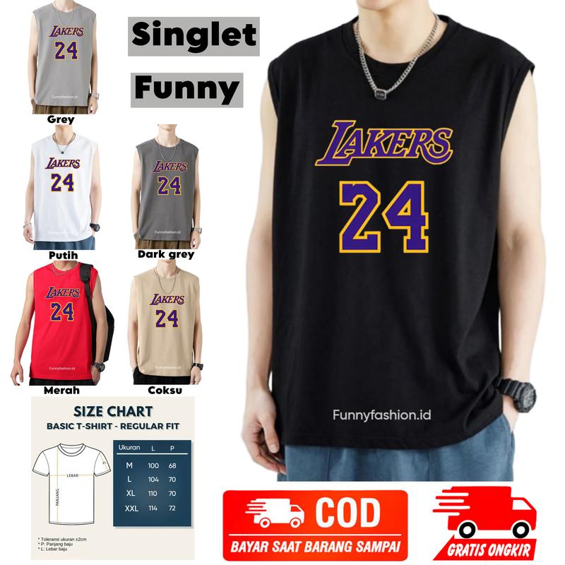Singlet Pria lakers 24 Dewasa - Singlet Pria Santai - Single - Shop ...