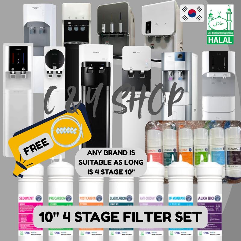 KOREA HALAL WATER FILTER SET 10" U TYPE CARTRIDGE SEDIMENT/PRE-CARBON ...