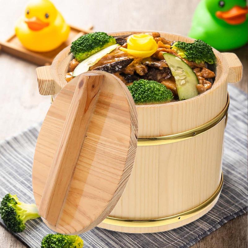 Wooden Rice Bucket, Multifunctional Rice Steamed Cask, Rice Mixing ...