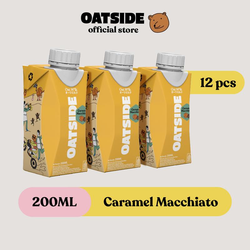 OATSIDE Mini Cap Oat Milk Caramel Macchiato 200ml (12 pcs) (Kemasan ...