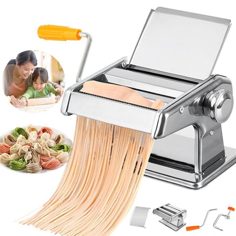 MetaSquare Household Pasta Noodle Machine Stainless Steel Manually ...