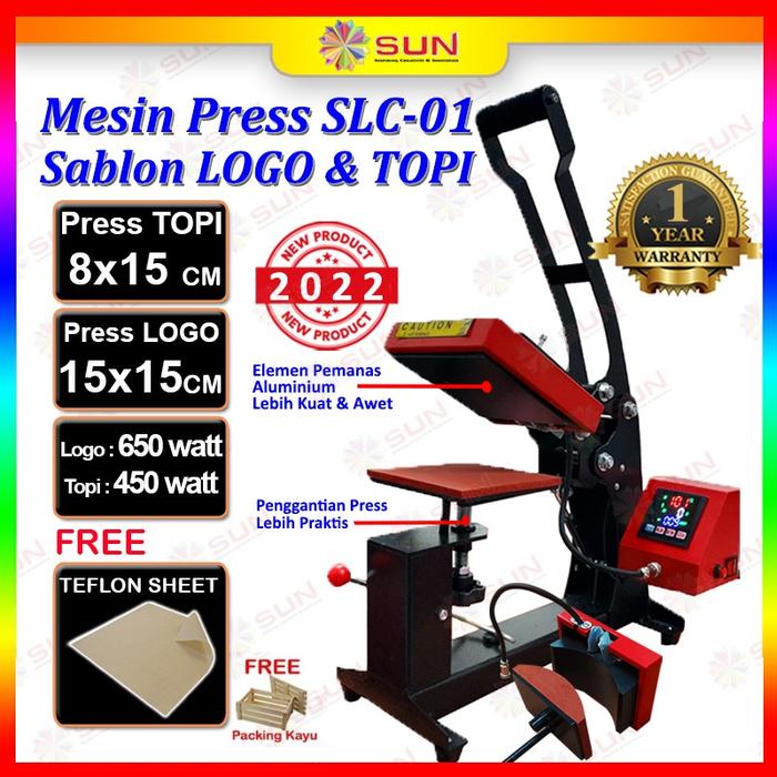 Promo Mesin Press Sablon Mini Logo Label 15x15 cm & Press Sablon Topi ...