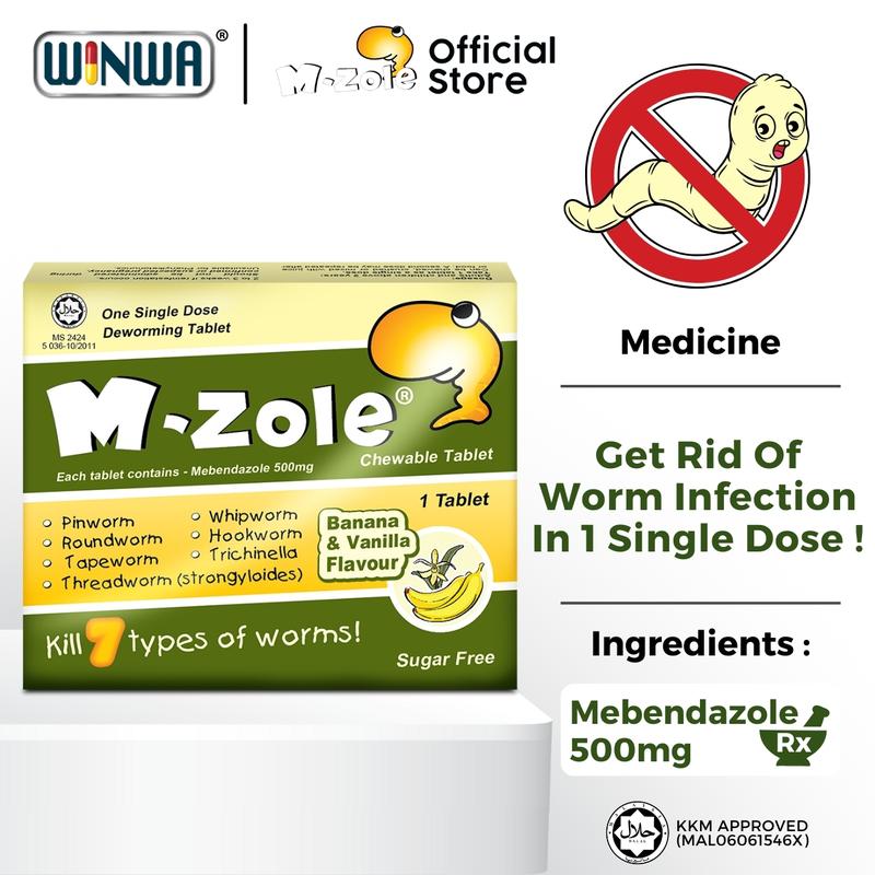 M-Zole Chewable Tablet / Suspension Ubat Cacing Usus & Dewor - TikTok ...