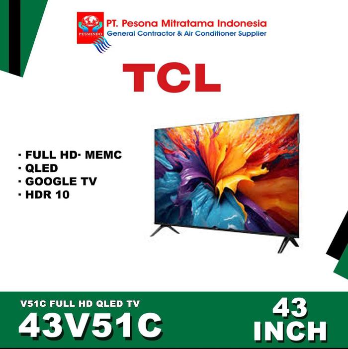 Jual TCL TV QLED 43 43V51C FULL HD QLED GOOGLE TV QLED TV TCL 43 inch ...