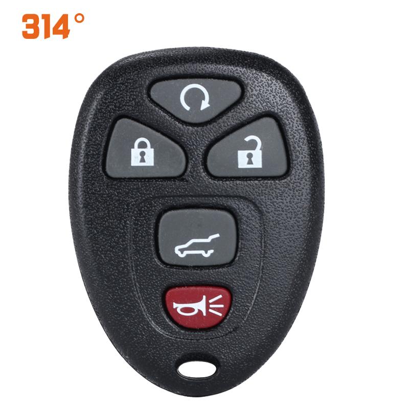 314° Car Key 5-Buttons Remote Control Key Shell With Rubber Keypad ...