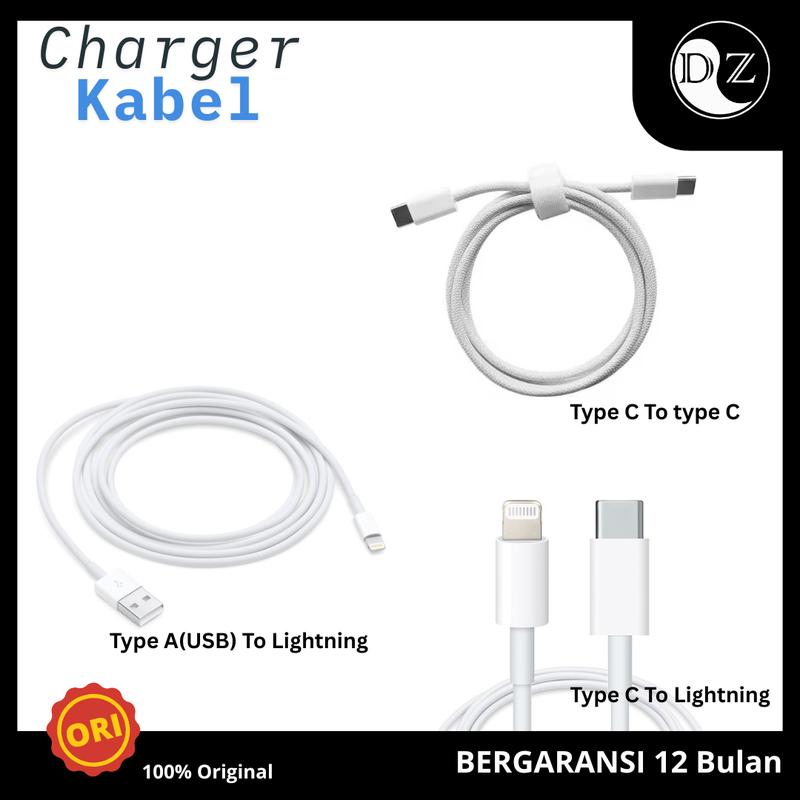 KABEL CHARGER APPLE 100% [USB TYPE C, TYPE A & BRAIDED] *GARANSI - Shop ...