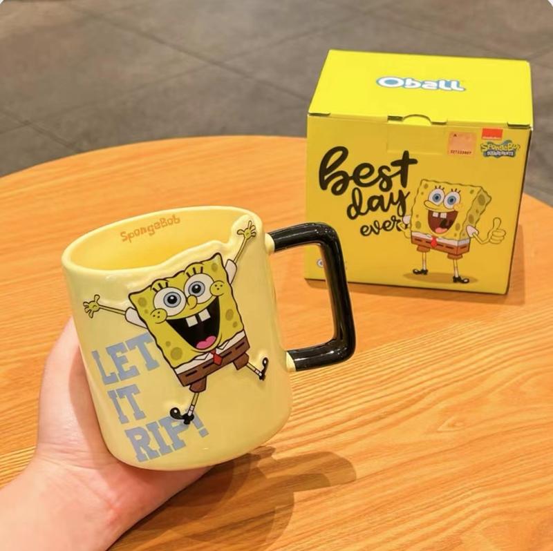 (Ready Stock) Cute SpongeBob Ceramic Mug Water Cup Lovely Gift - TikTok ...