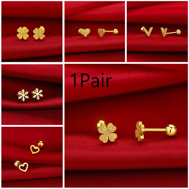2pcs fashion frosted four-leaf clover simile star earrings for - TikTok ...