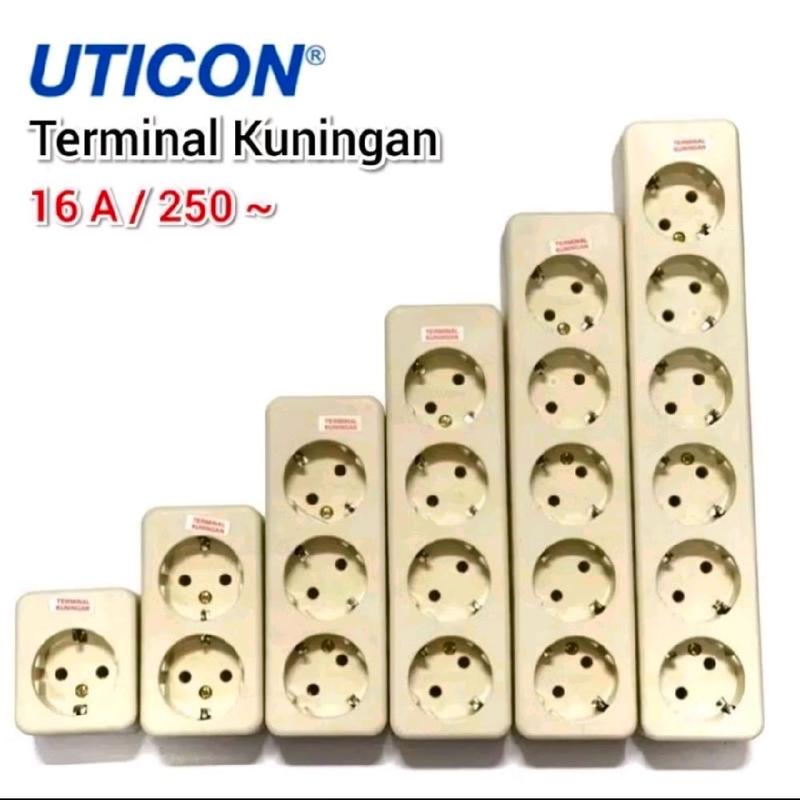 Uticon stop kontak 1,2,3,4,5 lubang terminal kuningan coloka - Shop ...