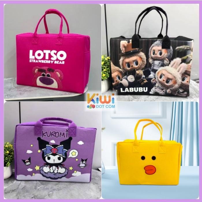 Beg Labubu Kuromi Tangan karton Saiz Besar untuk Simpanan Pakaian ...