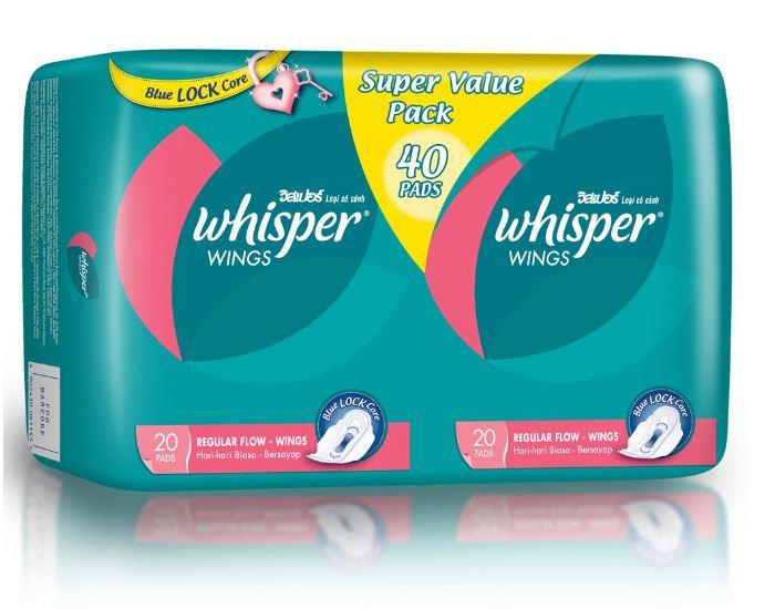 Whisper Regular Flow with Wings Sanitary Napkin 23cm X 20Pad - TikTok ...