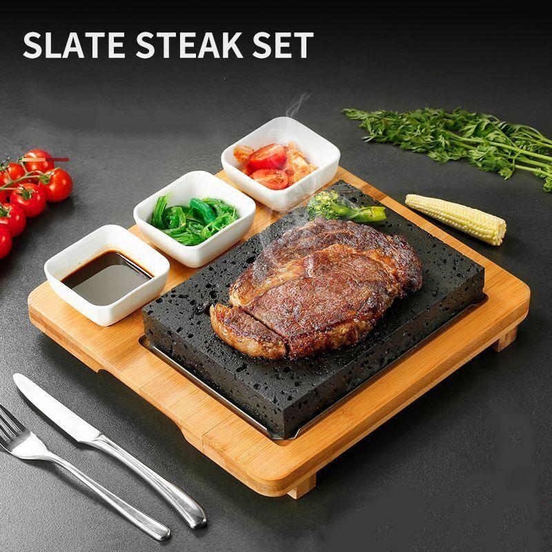 Cooking Stones for Steak Indoor Grill Sizzling Hot Stone Set - Shop ...