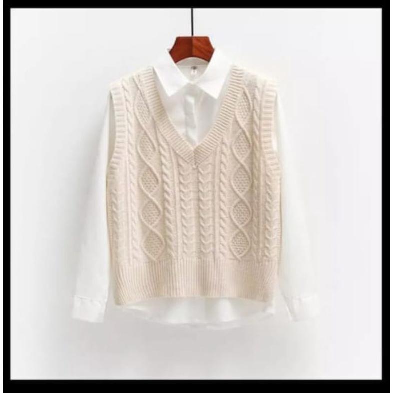 Rompi Cable KNIT sweater blouse rajut wanita kekinian/ sweater - Shop ...