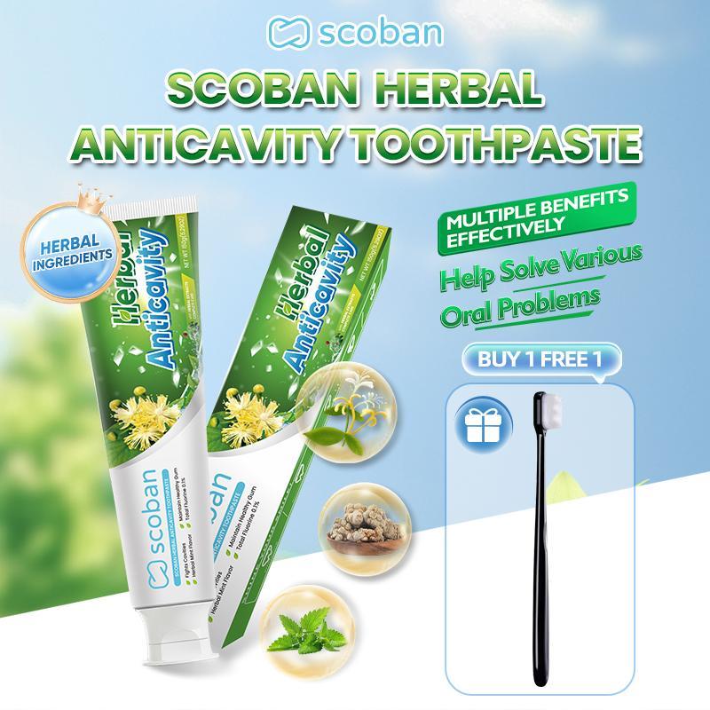 [Free Toothbrush] Scoban Herbal Anticavity Toothpaste with Honeysuckle ...