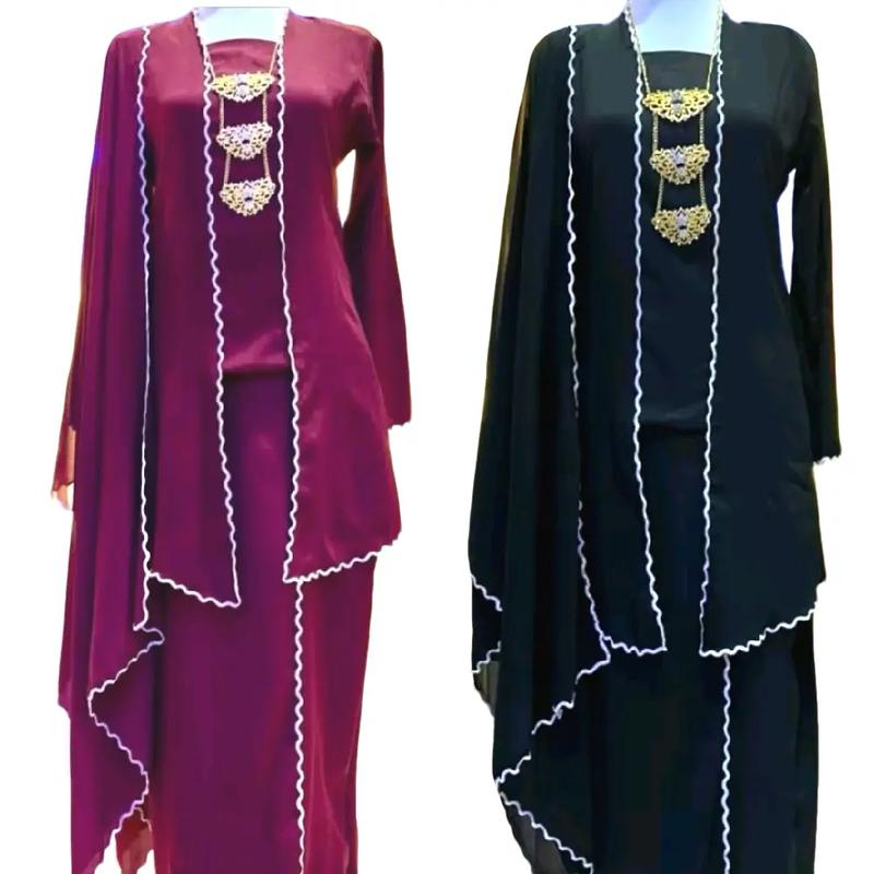 NEW SET KEBAYA SULAM 3 in 1 (FREE SHAWL) Baju Raya free Selendang ...