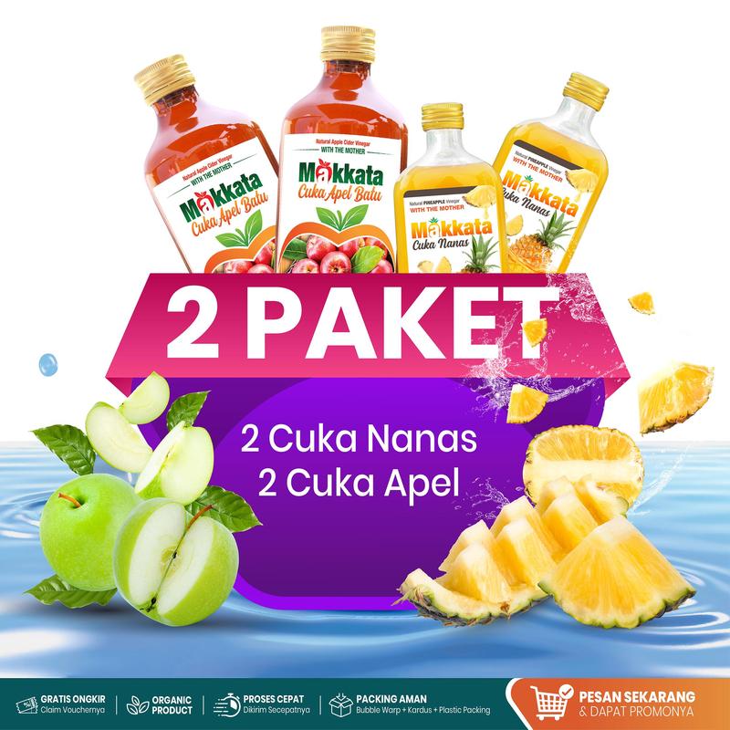 2 PAKET CUKA MAKKATA Organic With The Mother 2 Pcs Cuka Apel - Shop ...