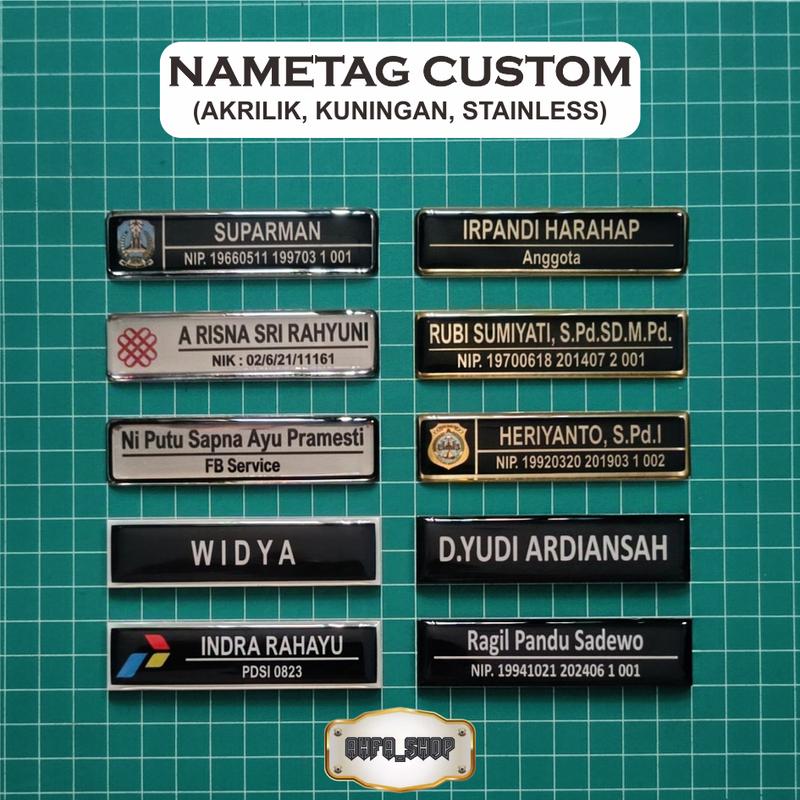 Nametag Custom Nama dada Nametag Satpam Nametag ASN Nametag Sekolah ...