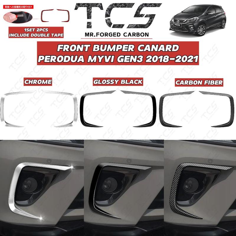 TCS PERODUA MYVI MG3 2018-2021 CAR FRONT BUMPER CANARD COVER - TikTok ...
