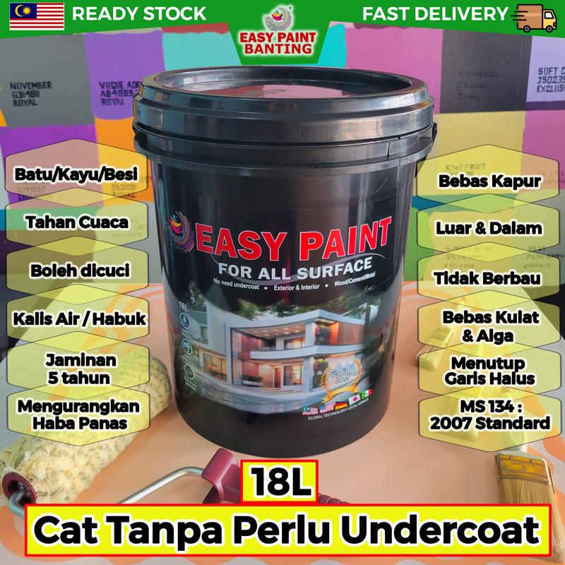 Easy Paint 18 Liter - Tak perlu undercoat - Cepat kering - Untuk semua ...