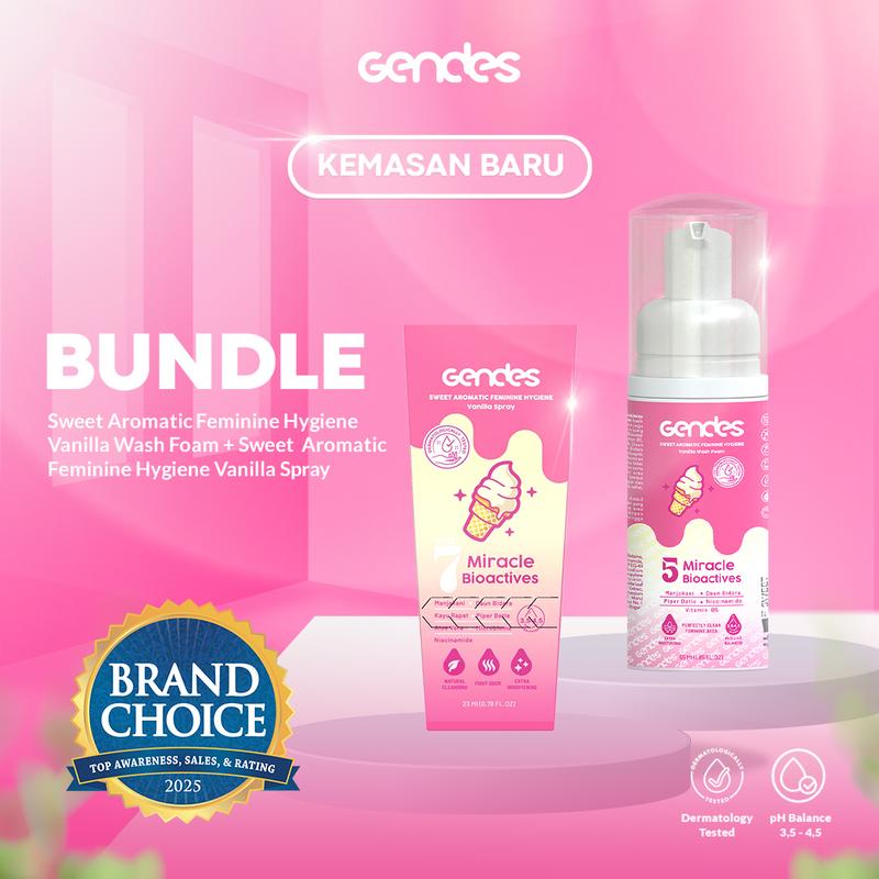 Gendes Promo Bundling Sweet Aromatic Wash Foam Vanilla dan Spray - Shop ...