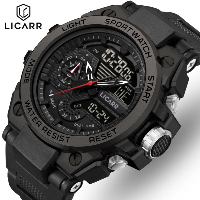 LICARR Brand Original Sports Men's Watches Fashion Analog Digital ...