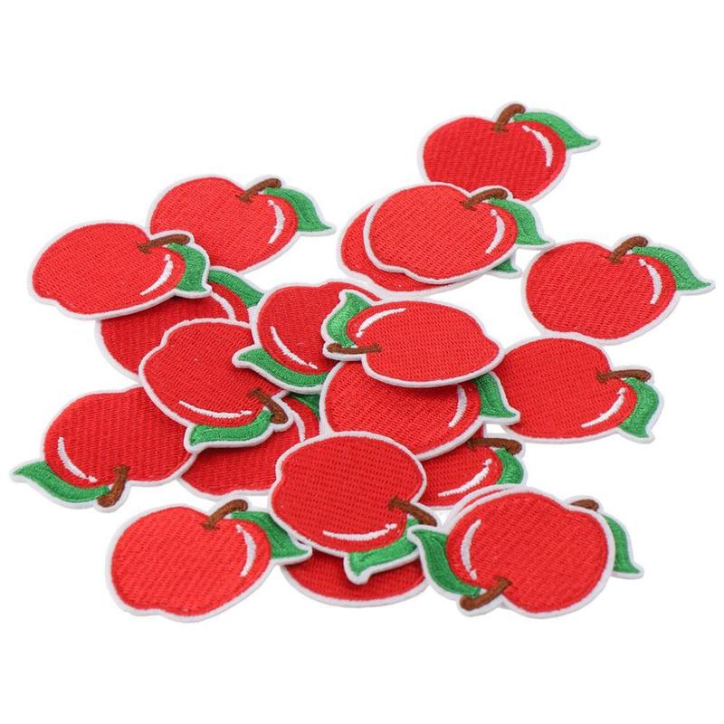 20 Pieces DIY Clothes Red Red Apple Patches Apple shape Polyester ...