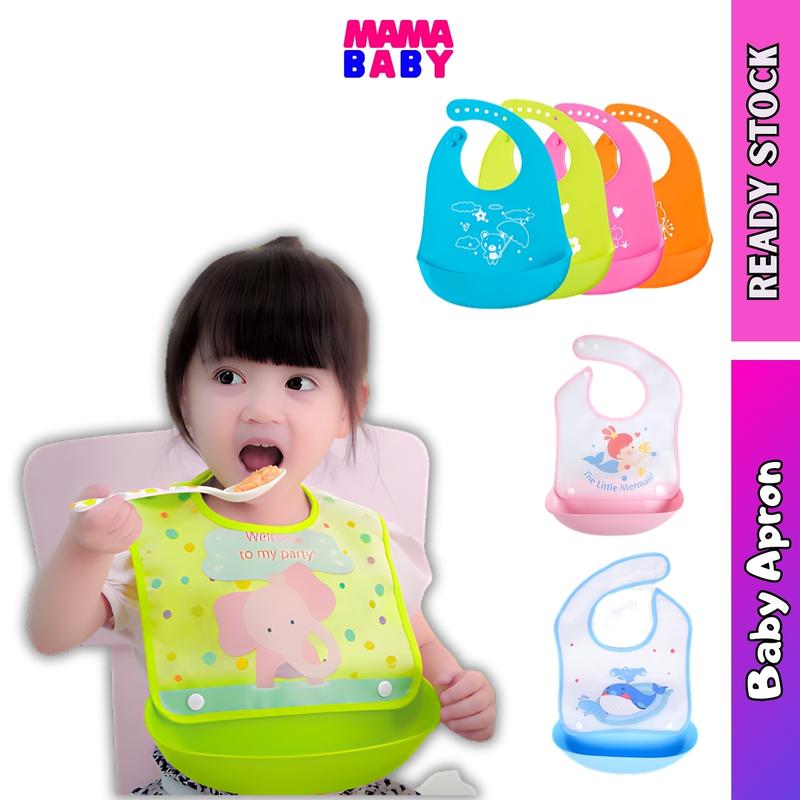 Baby Apron eating bibs Silicone waterproof food feeding Bayi - TikTok ...