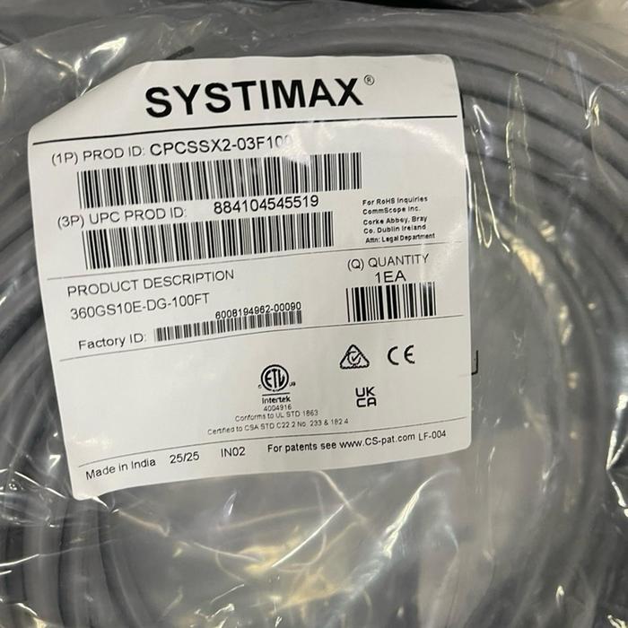 Jual Commscope systimax amp patch cord utp cat 6a 30 meter grey 10 giga ...