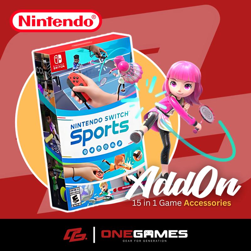 NSW Nintendo Switch Sport + add on 15 in 1 game accessories [Family ...