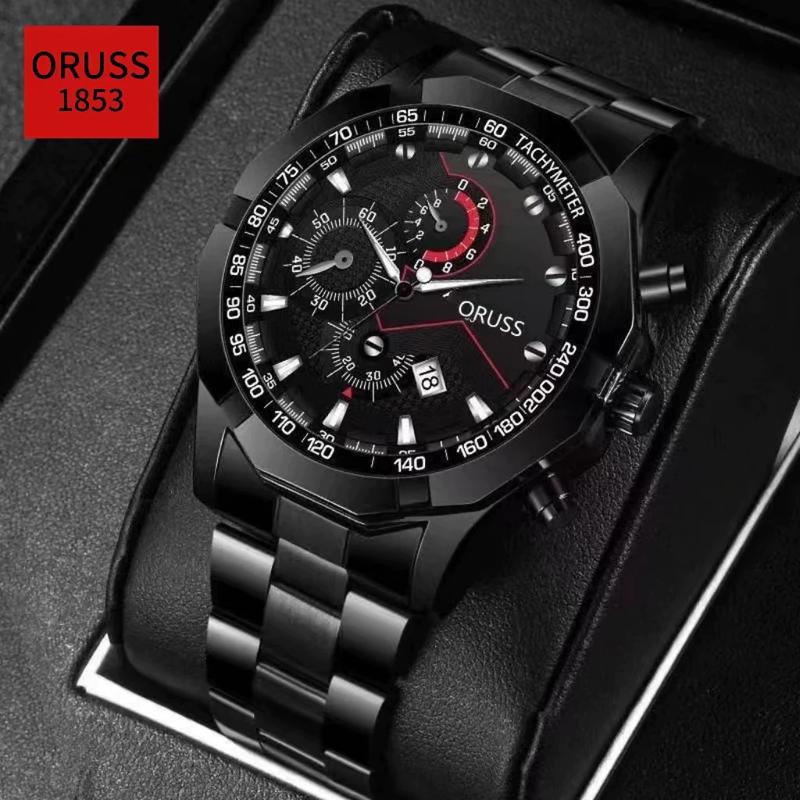 Jam Tangan Keluli Tahan Karat / Kulit Mewah Lelaki, ORUSS, Kalis ...
