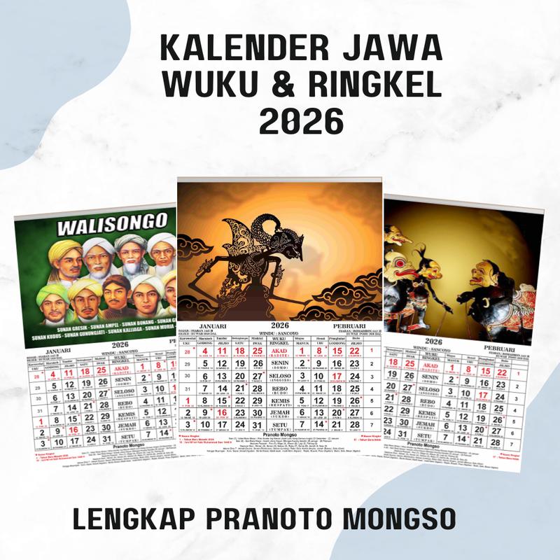 Kalender Jawa 2026 Komplit Wuku & Ringkel - 31cm x 32cm - Bahan Kertas ...