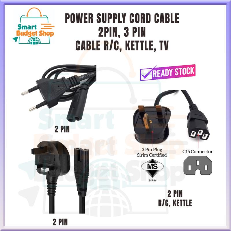 2 Pin AC Power Cord Cable..Computer AC Power Cable With Fuse - TikTok ...