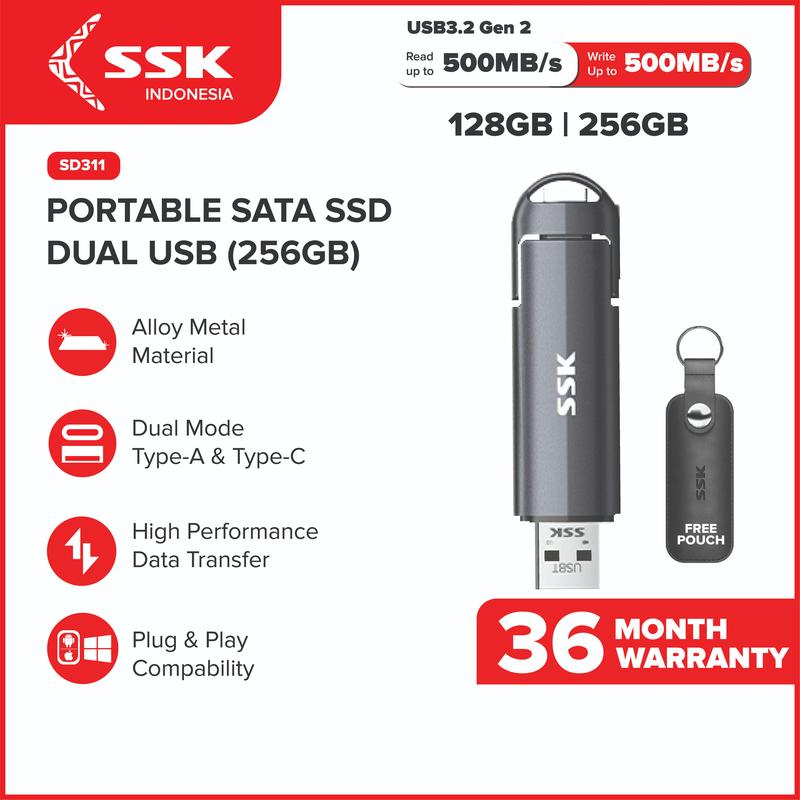 SSD External Ultra High Speed USB 3.2 Dual Head 550MB/s SSD Portable ...
