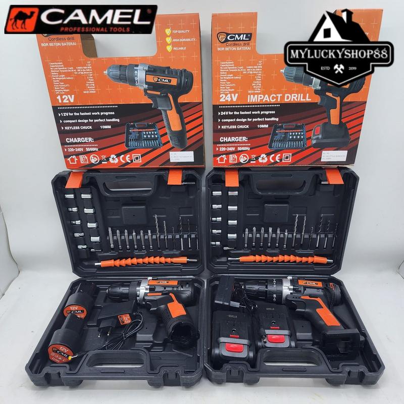 Camel Mesin Bor Tanpa Kabel Baterai 10 mm Cordless Drill Set - Shop ...